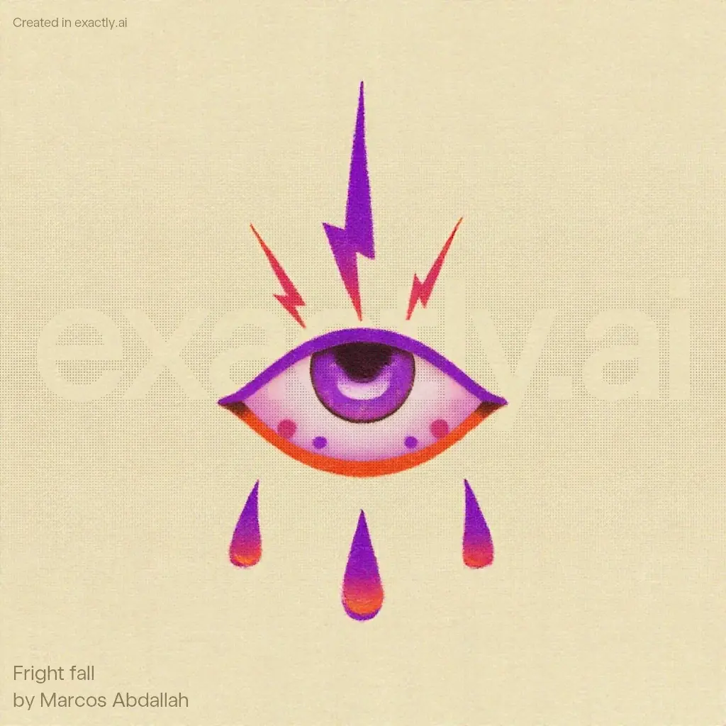 Eye with lightning bolts