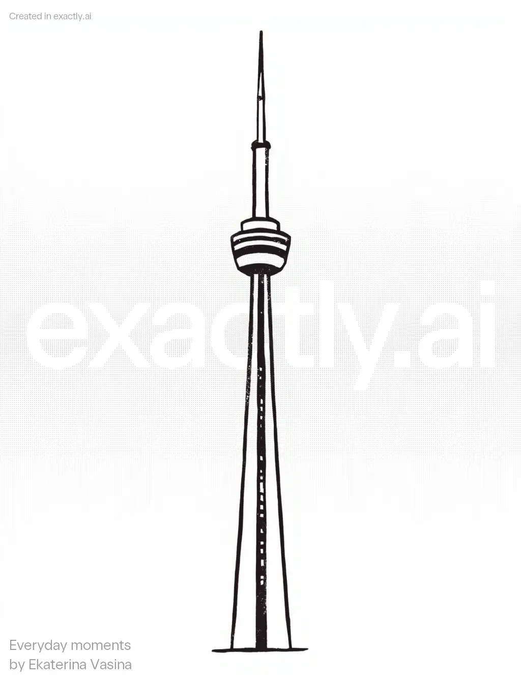 Minimalist Tower Drawing